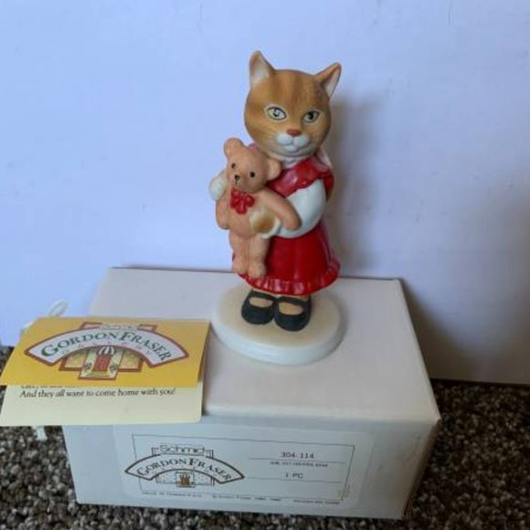Schmid | Accents | Nib 985 Schmid Gordon Fraser Girl Cat Holding Bear ...